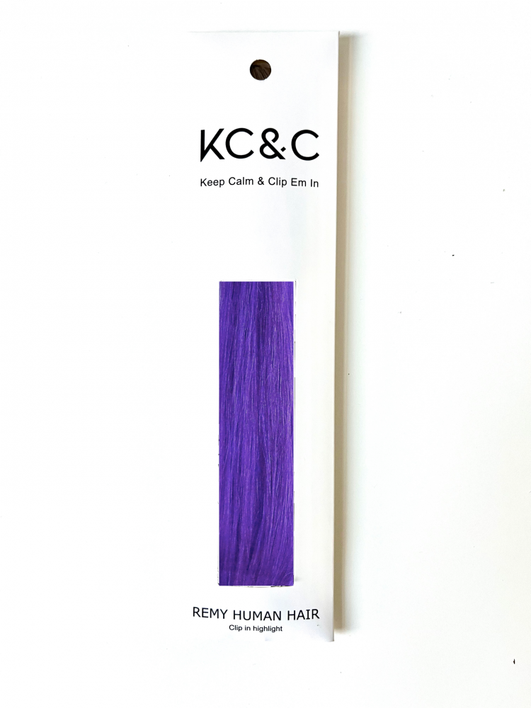 Purple Highlights Human Hair Extension Clip-in
